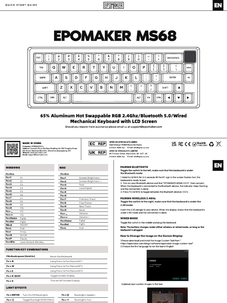 Epomaker MS68 Manual | PDF