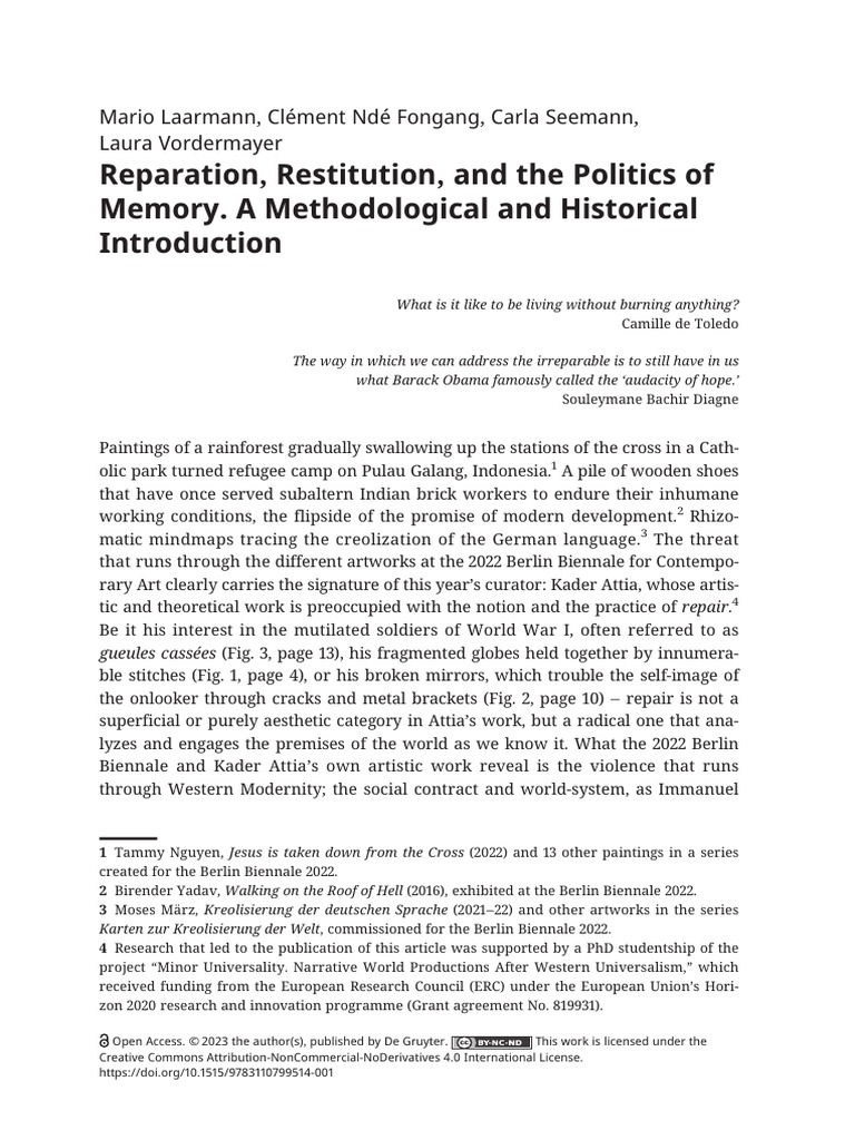 Laarmann Et Al, 2022, Restitution, Reparation, Repair | PDF | World War ...