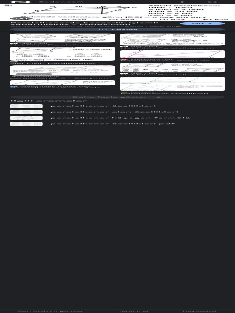 Paralelkenarda Benzerlik - Google'da Ara | PDF