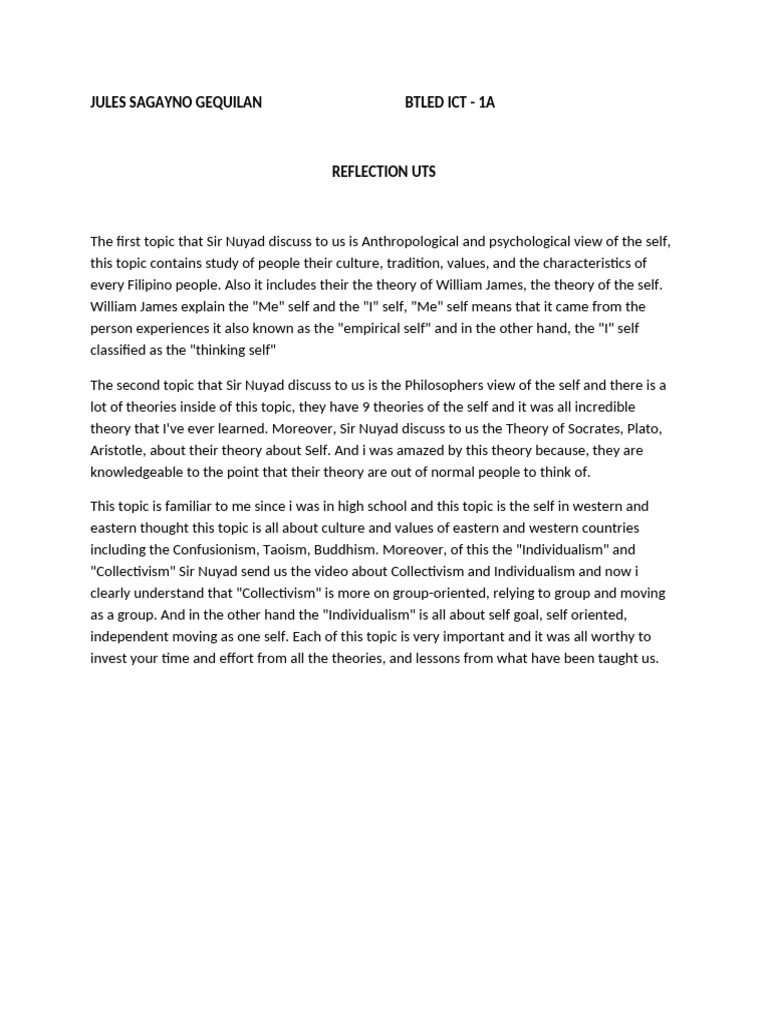 REFLECTION UTS JSG-WPS Office | PDF