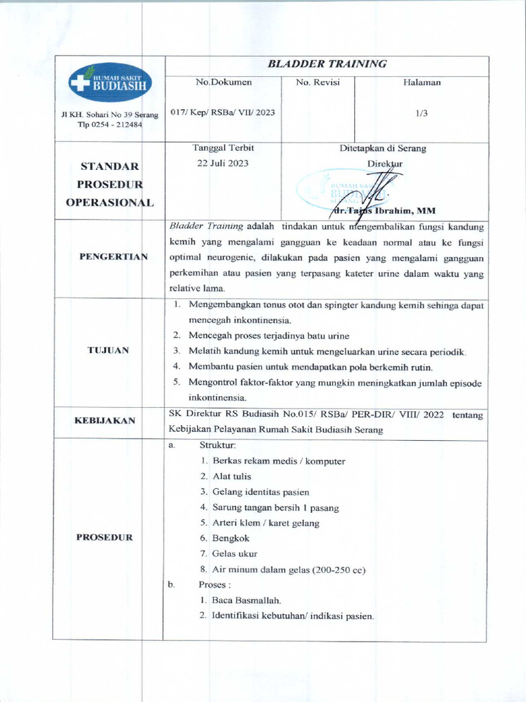 Spo Bladder Training | PDF