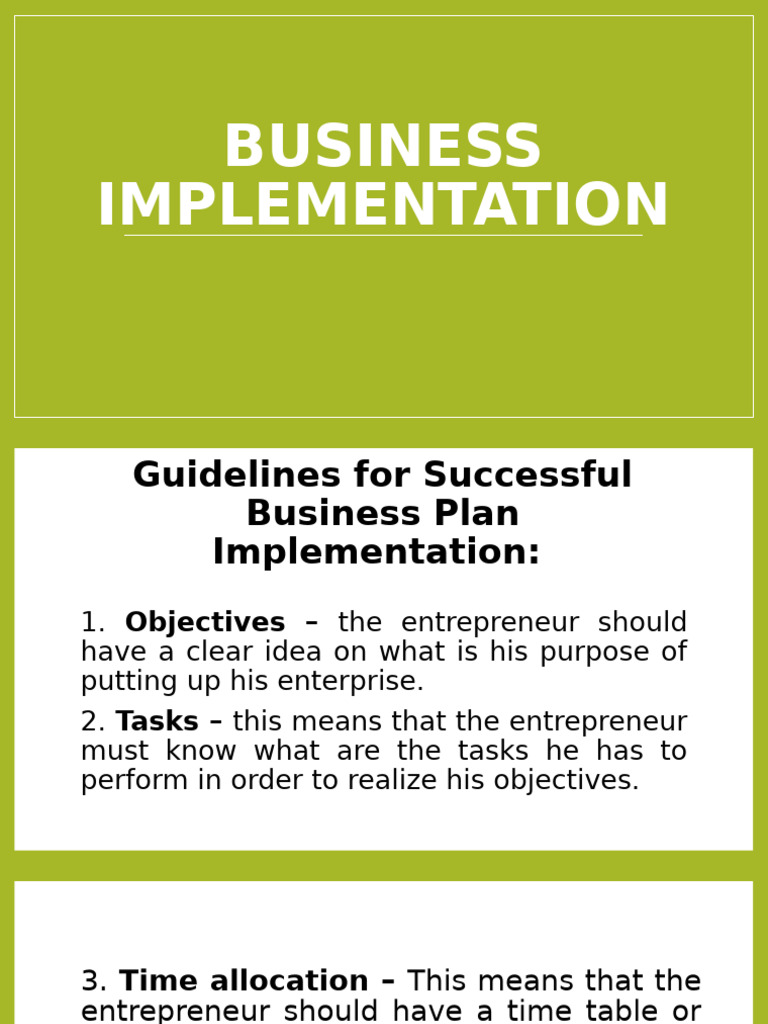 Lesson 5 Business Implementation | PDF