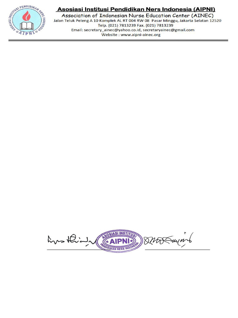 AIPNI Surat siNERSI Mobile Institusi | PDF