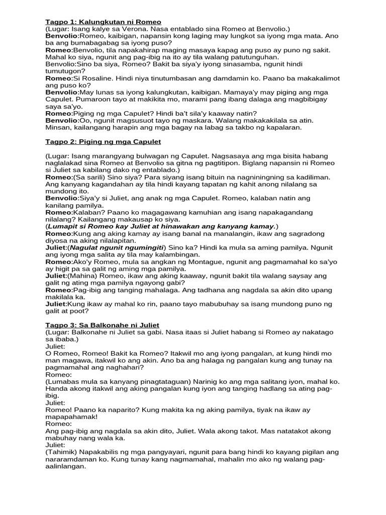 Script Romeo and Juliet | PDF