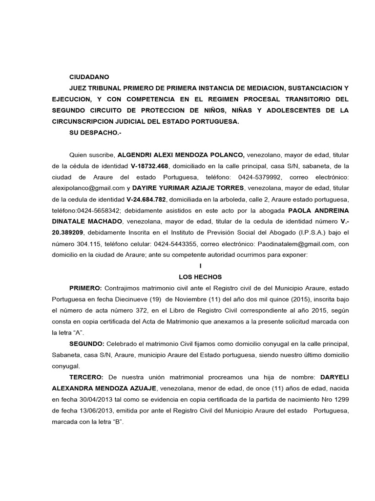 Divorcio Ale | PDF | Documento de identidad | Matrimonio