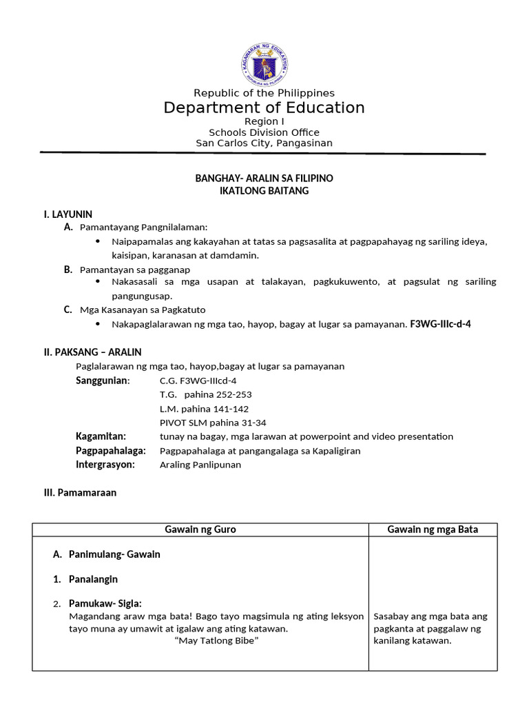 COT Filipino 3 - Quarter 2 SY24-25 | PDF