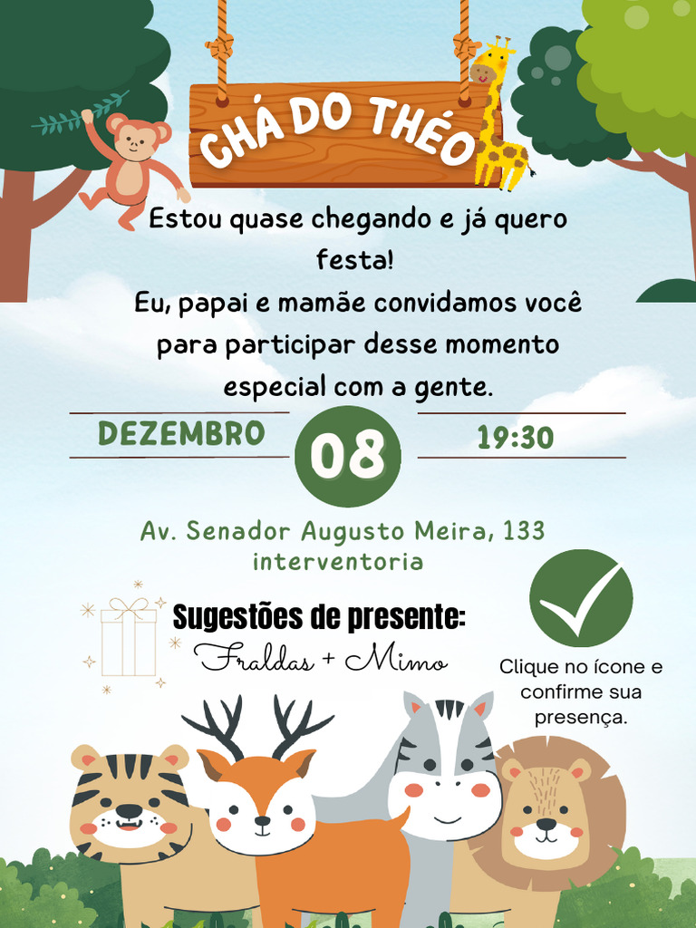 Convite Safari Théo Henrique PDF | PDF