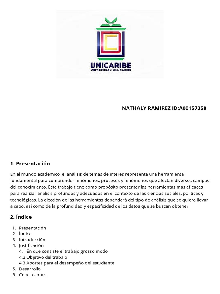 Nathaly Ramirez | PDF | Datos | Análisis