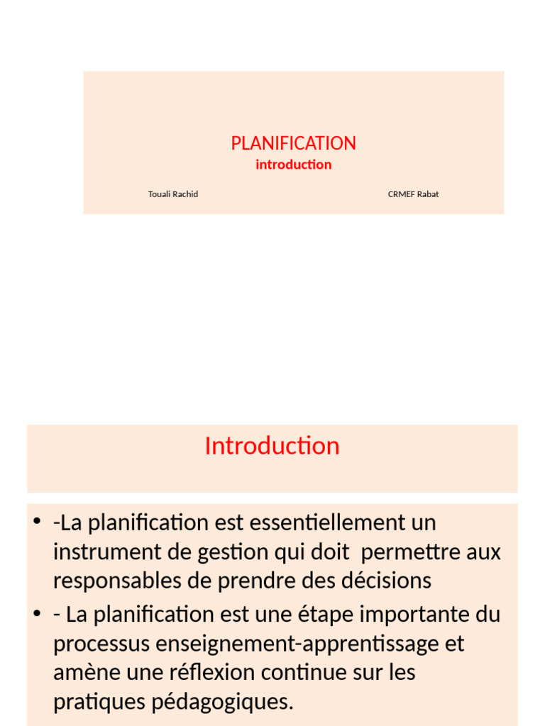 Planification pédagogique efficace | PDF | Planification | Pédagogie