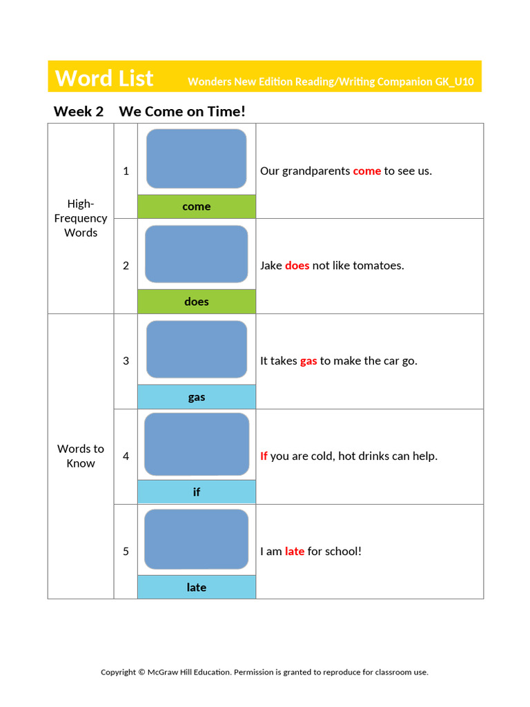 Unit 10 Week 2 Word List (English) | PDF