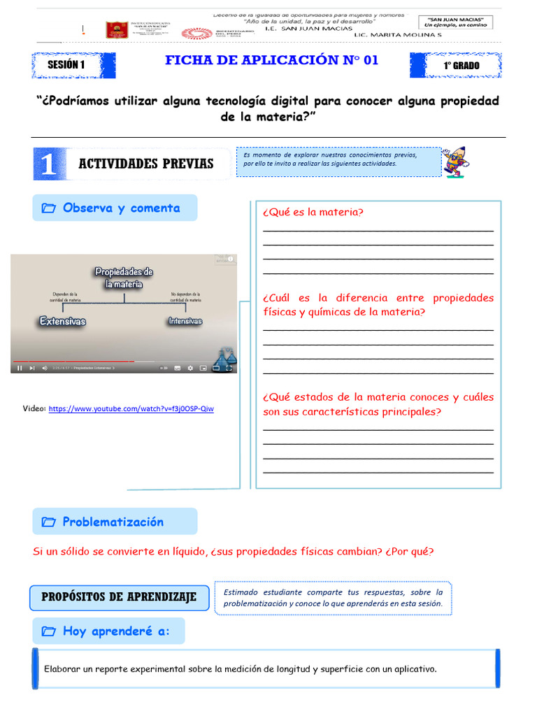 FICHA 1 - Podríamos Utilizar Alguna Tecnología Digital para Conocer Alguna Propiedad de La ...