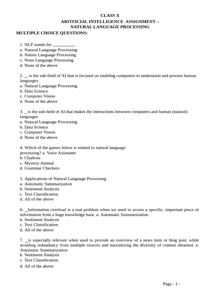 Assignment 04 NLP | PDF | Cognitive Behavioral Therapy | Artificial ...