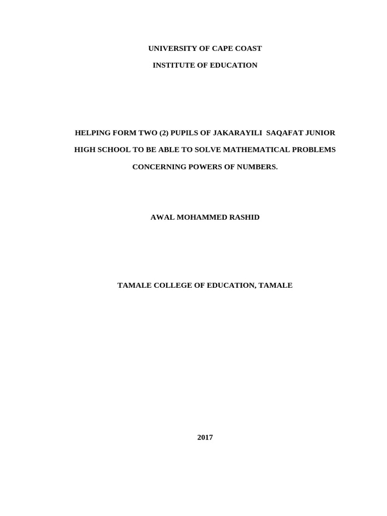 Awal Mohammed Rash Project | PDF | Sampling (Statistics) | Teachers