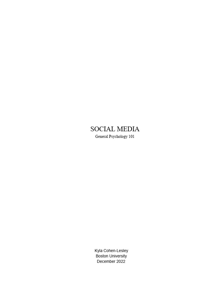 Psych Research Paper Social Media Pdf Behavioural Sciences 1458