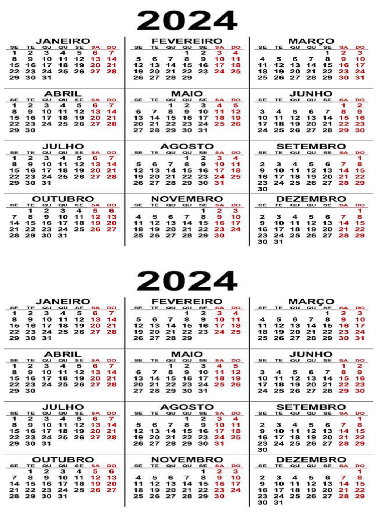 2024 Calendário | PDF
