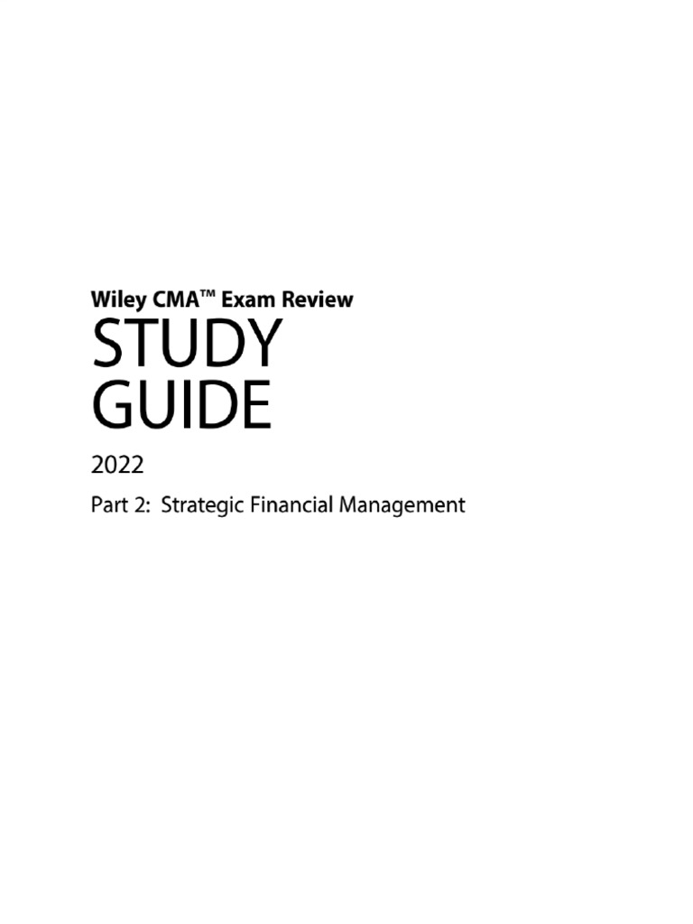 CMA Wiley Exam Review 2022 P2 | PDF
