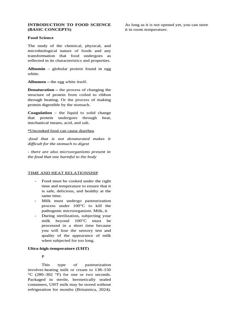 Introduction To Food Science Part 1 | PDF