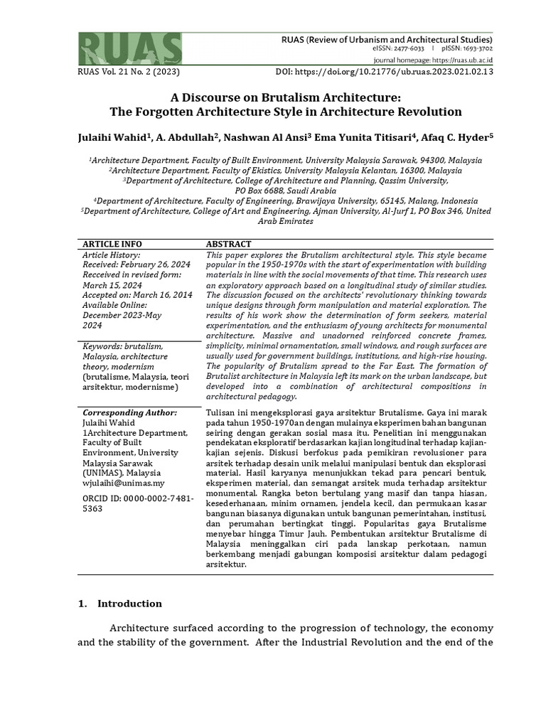 A Discourse On Brutalism Architecture The Forgotte | PDF | Methodology