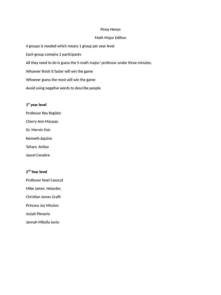 Pinoy Henyo | PDF