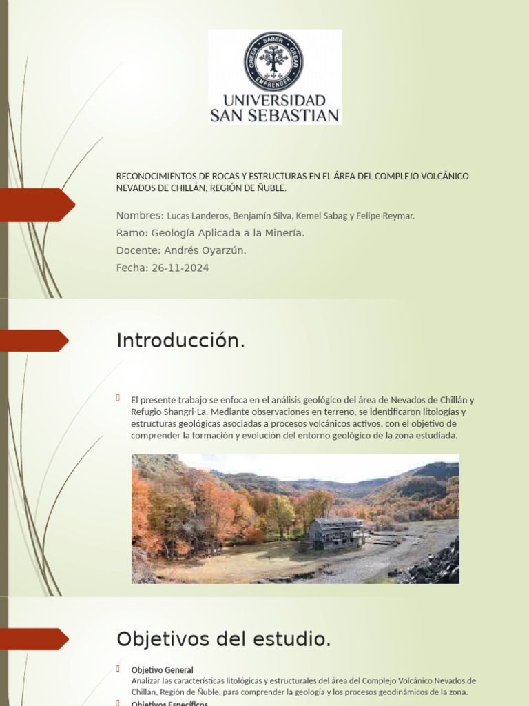 Presentacion RECONOCIMIENTOS DE ROCAS Y ESTRUCTURAS EN EL ÁREA | PDF ...