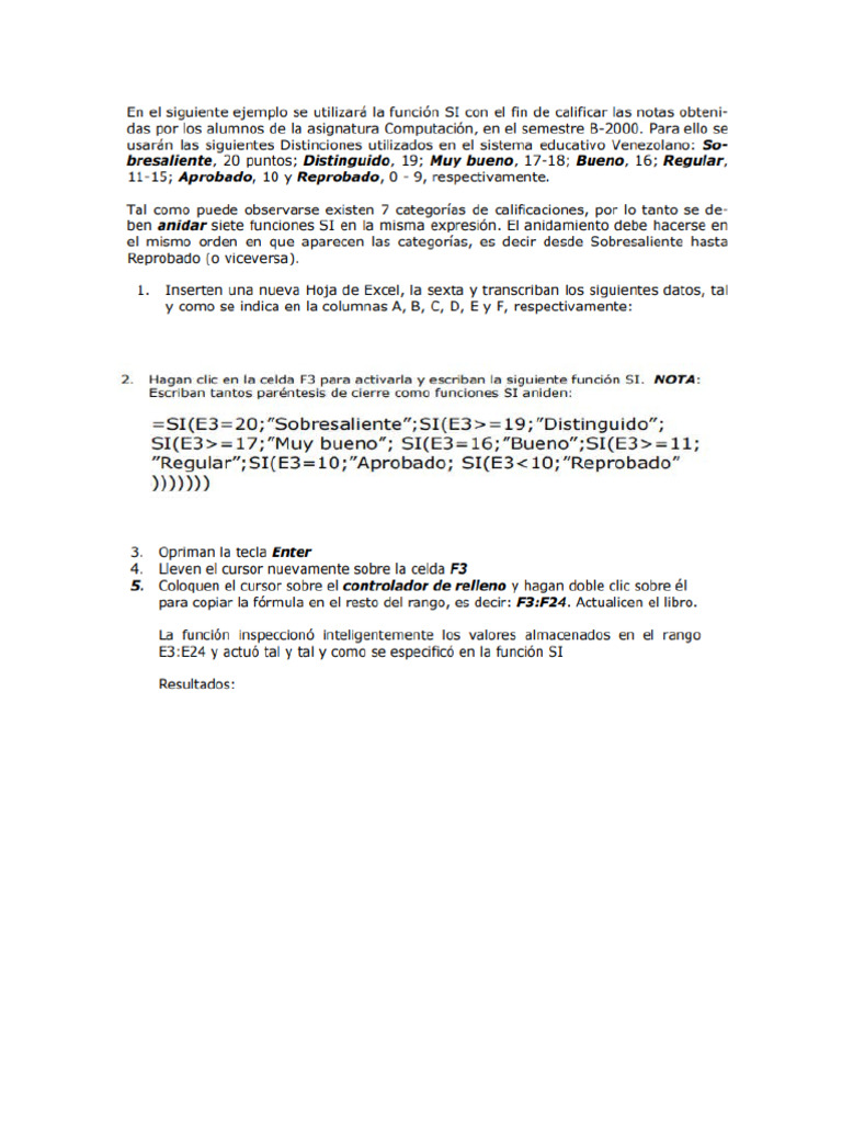 Funcion SI Ejercicio 2. | PDF