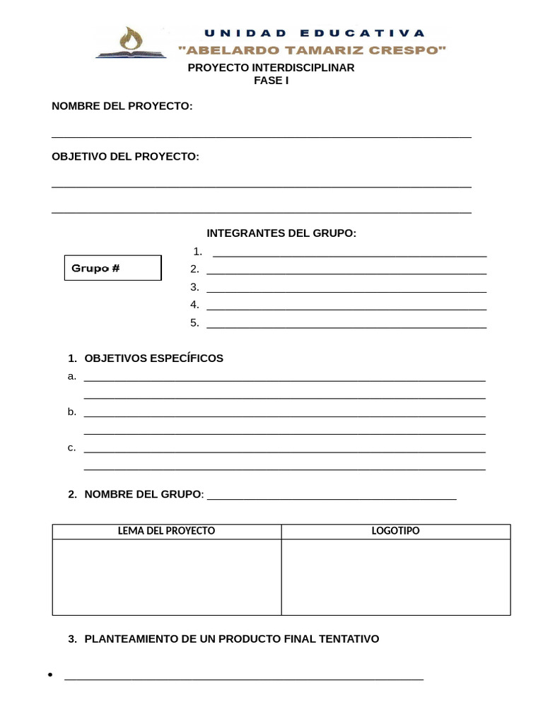 Proecto Interdisciplinar. 2do A 10mo EGB. Fase 1 | PDF
