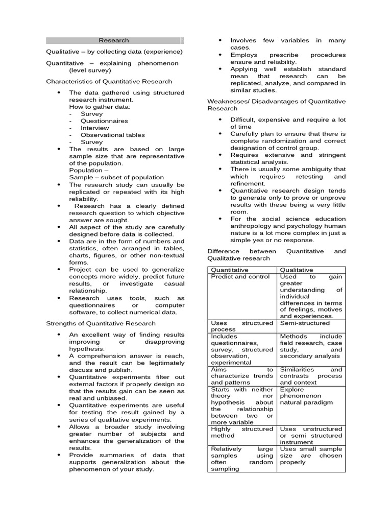 Research Reviewer Pdf Statistics Level Of Measurement