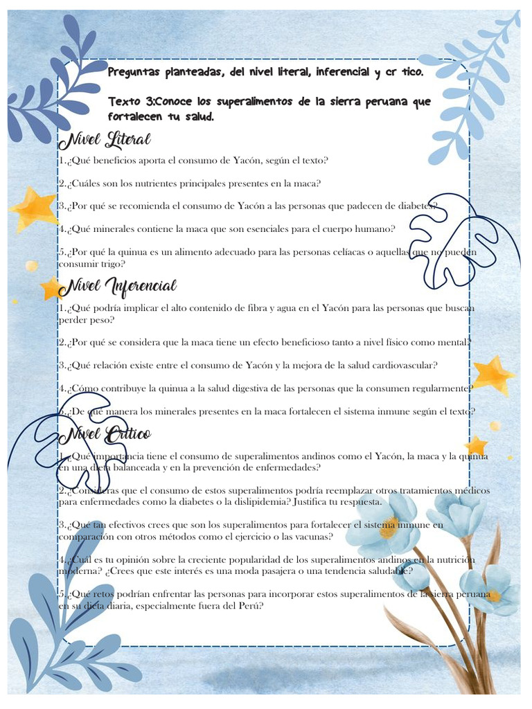 Preguntas de Cada Lectura Texto 3 | PDF