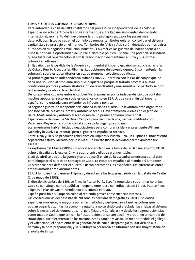 Tema 6 | PDF | Cuba | España