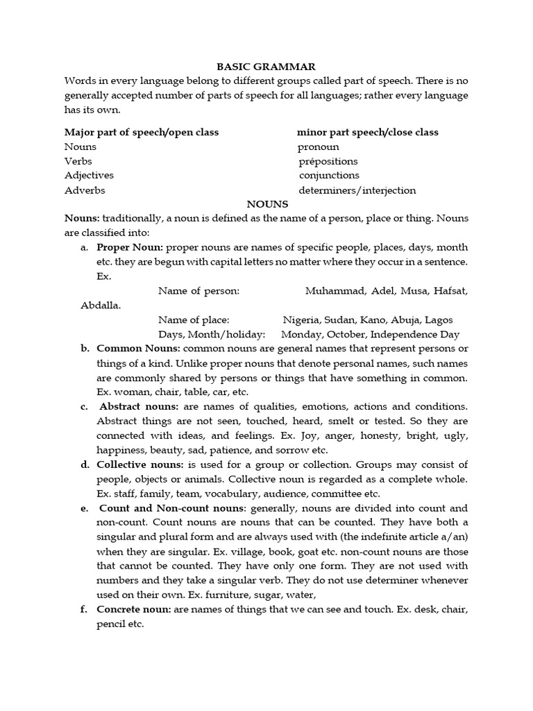 BASIC GRAMMAR Third Lecture | PDF | Verb | Noun