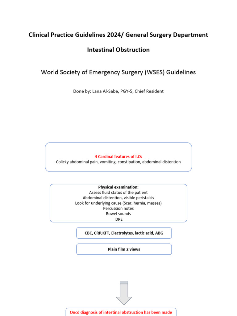WSES 2024 Guidelines for SBO Management | PDF | Gastroenterology ...