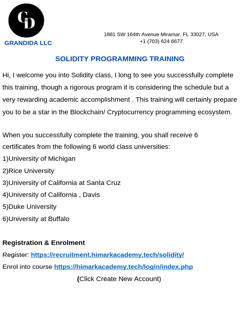 Solidity Full Training Orientation Guide 2022 | PDF | Java Script | Computing