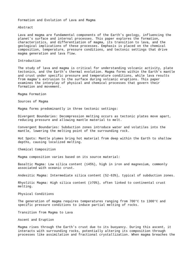 Lava and Magma Formation Guide | PDF | Magma | Lava