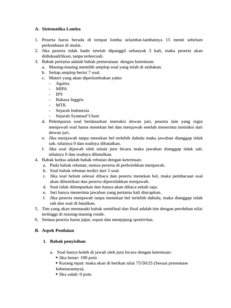 Juklak Juknis LCC Agustusan 2024 | PDF