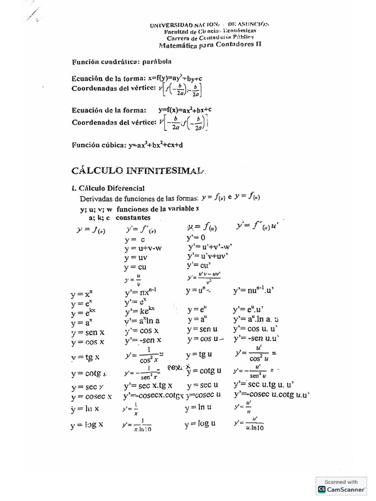 Math II - Formulario | PDF