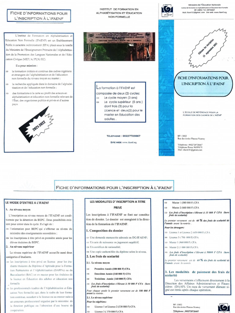 Dépliant IFAENF | PDF