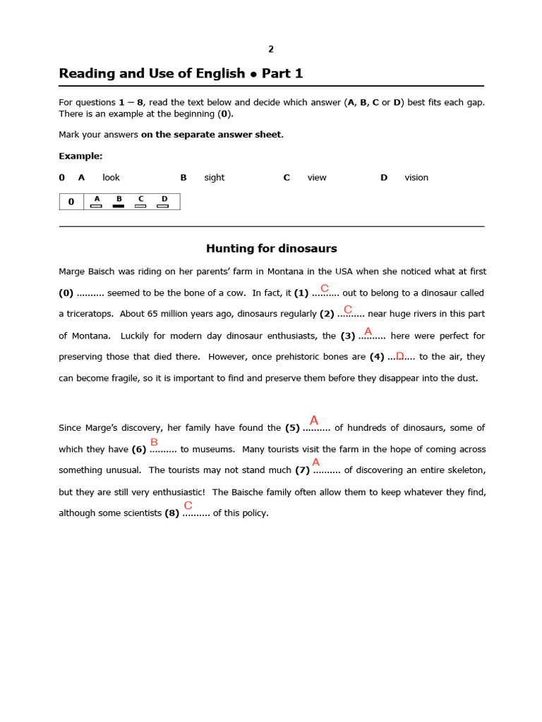 First For Schools 2015 Reading and Use of English Sample Paper 2 - Compress | PDF | Polynesia ...