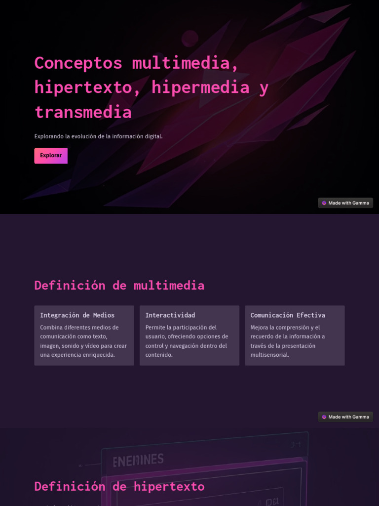 Conceptos Multimedia Hipertexto Hipermedia y Transmedia | PDF | Multimedia | Hipertexto