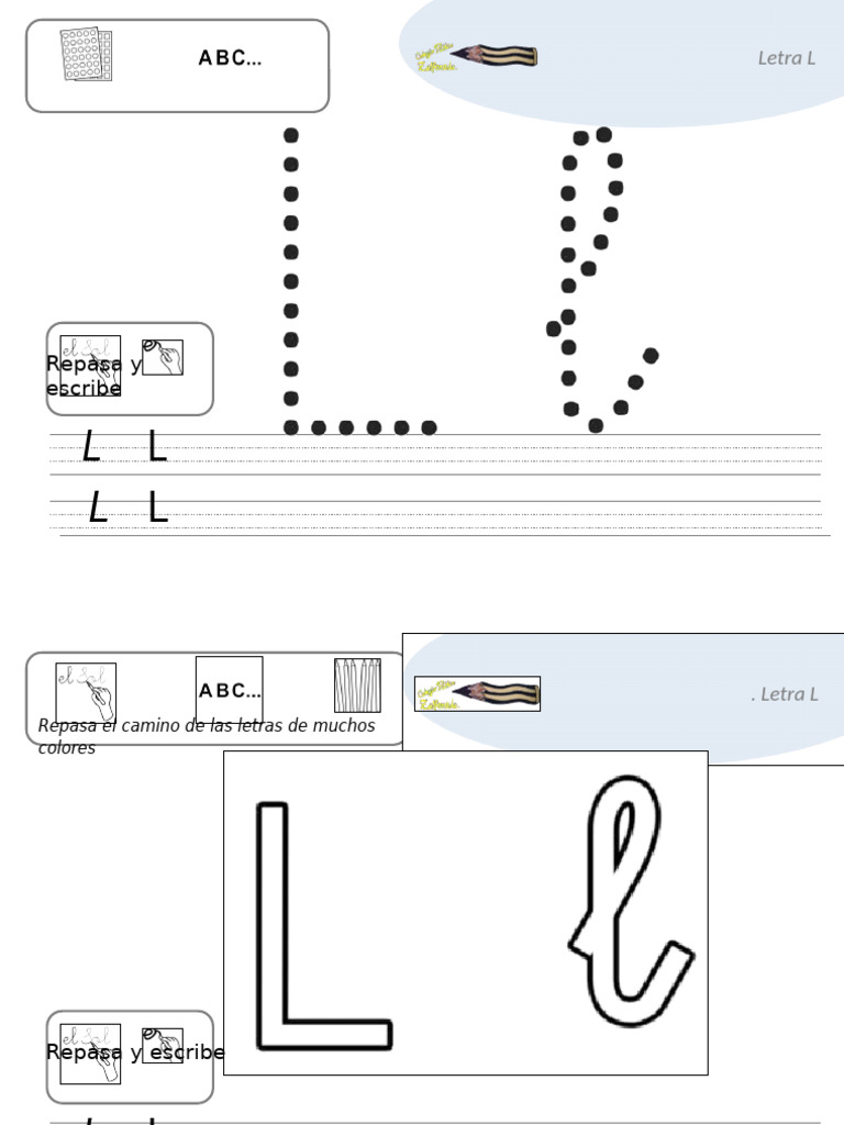 Actividades de Lectoescritura: Letra L | PDF | Escritura | Fonología