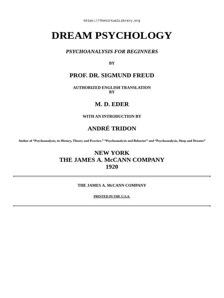 Freud's Dream Psychology Explained | PDF | Dream | Sigmund Freud
