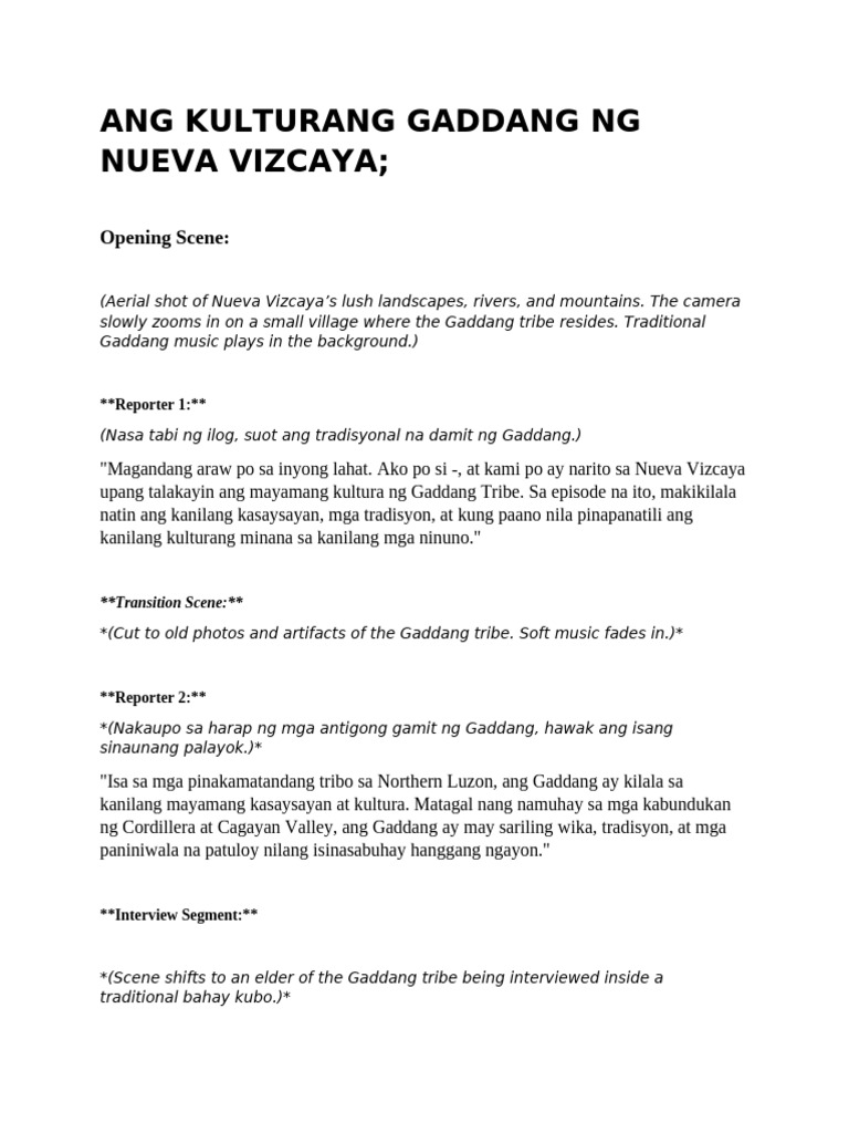 Ang Kulturang Gaddang NG Nueva Vizcaya | PDF