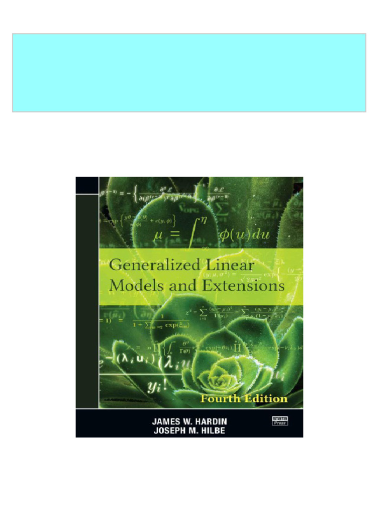 Instant Download Generalized Linear Models and Extensions Fourth ... Instant Download Generalized Linear Models and Extensions Fourth ...