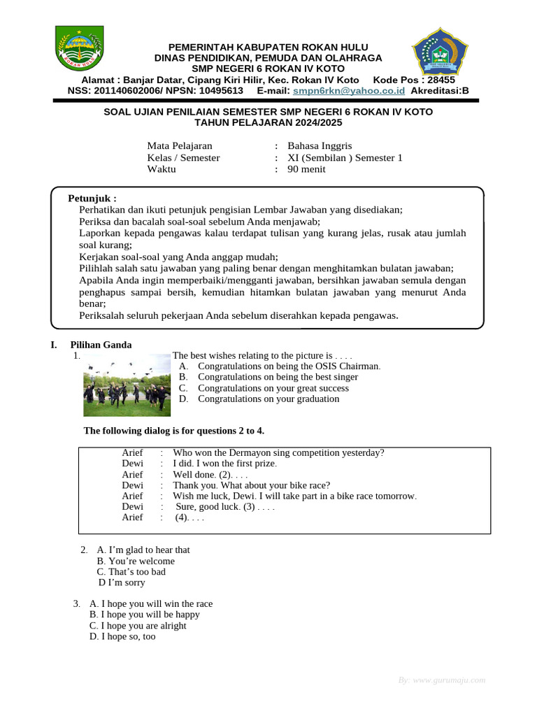 Soal B.ing Kls 9 | PDF