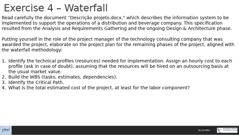 Waterfall Project Plan for Beverage System | PDF