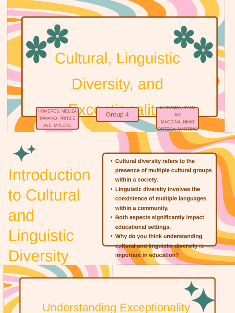 Cultural, Linguistic Diversity and Exceptionality Group 4 | PDF ...