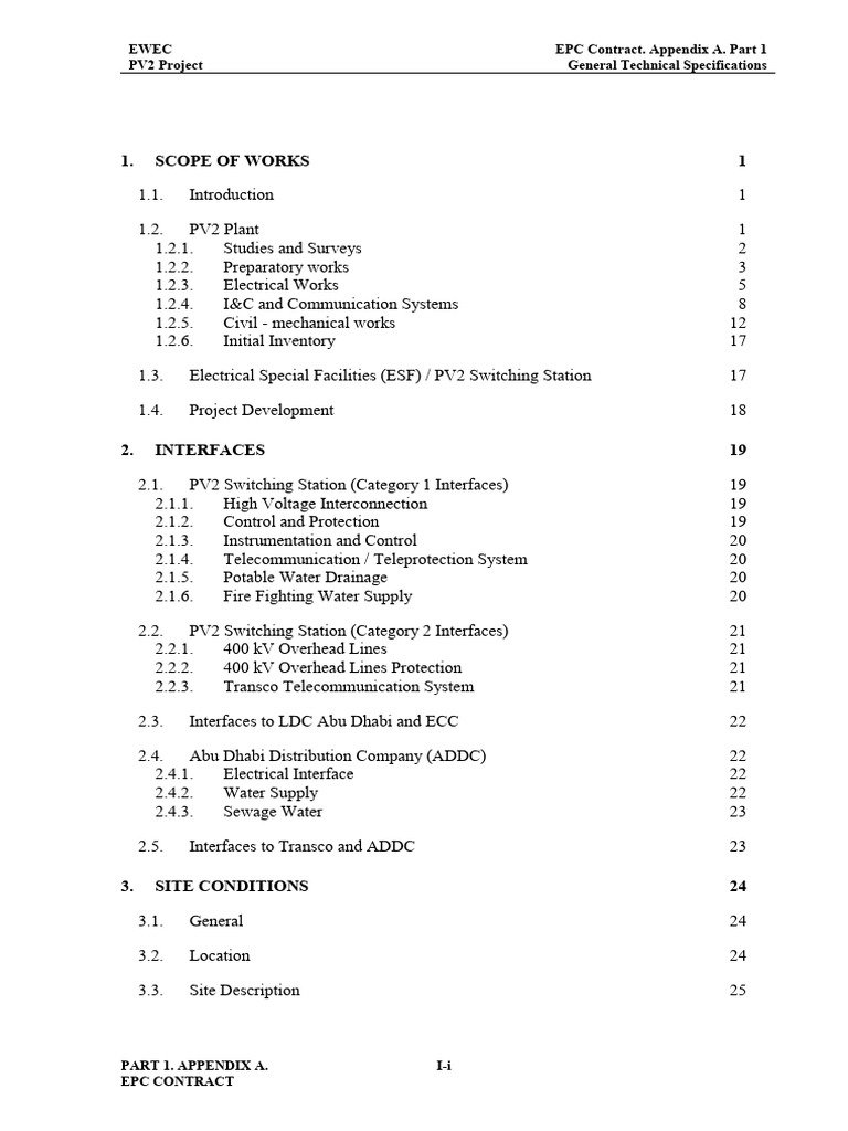 Appendix A Part 1 General Technical Specifications | PDF | Numerical Weather Prediction | Road