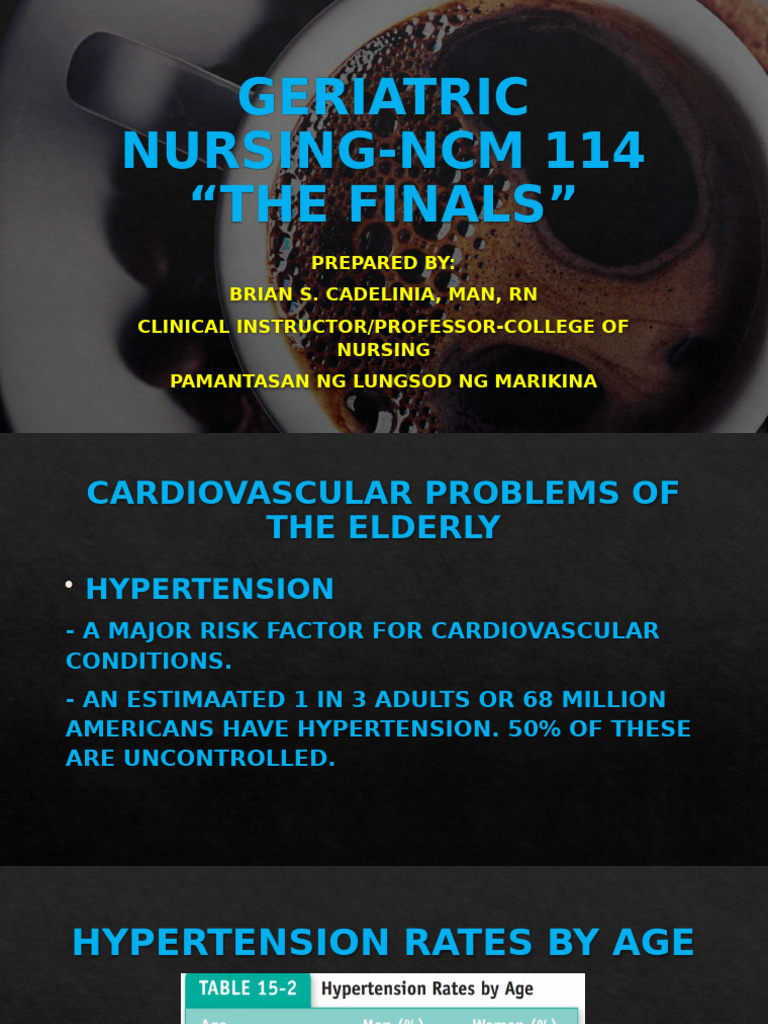 Geriatric Nursing Lecture Finals 1 | PDF | Myocardial Infarction ...