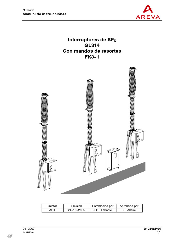 Interruptor Areva GL314 | PDF | Presión | Pascal (Unidad)