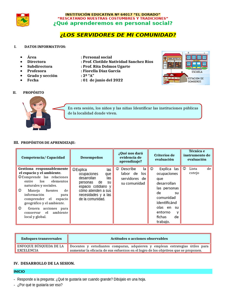 Los Servidores de Mi Comunidad | PDF | Evaluación | Maestros