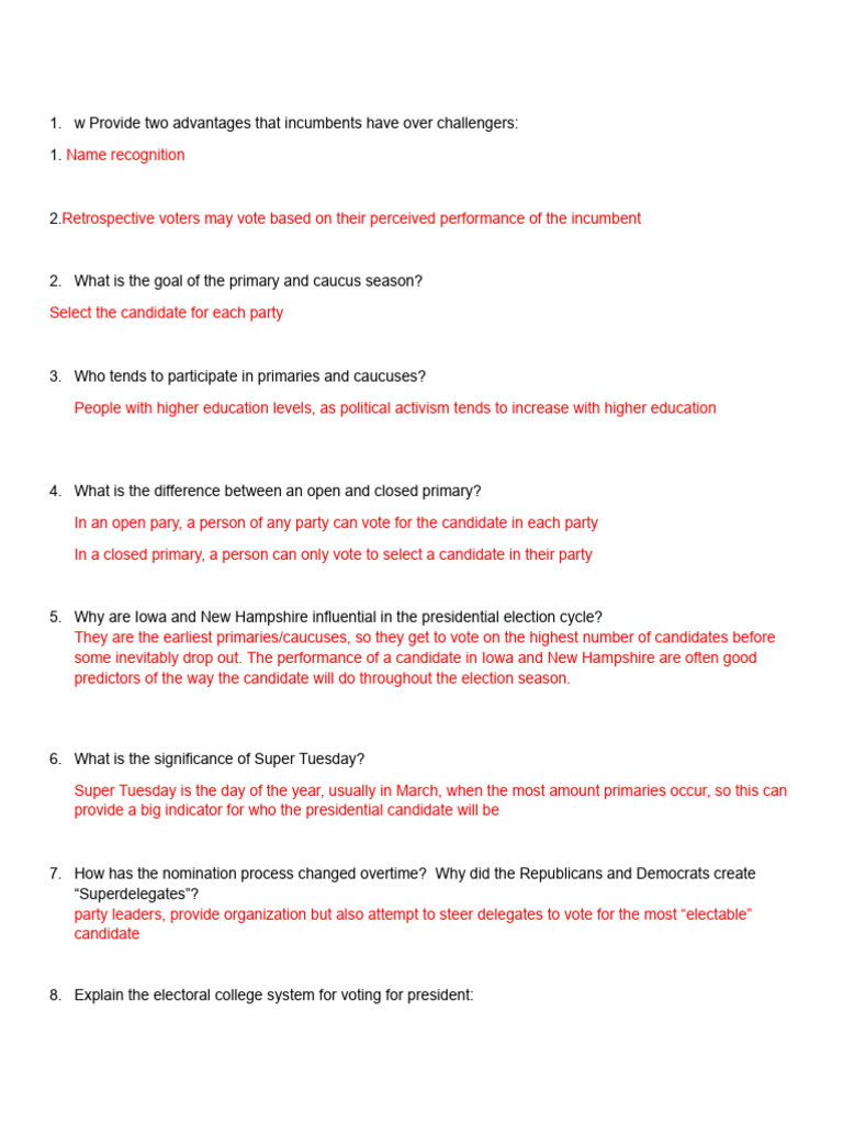 Review | PDF | United States Presidential Primary | Political Parties